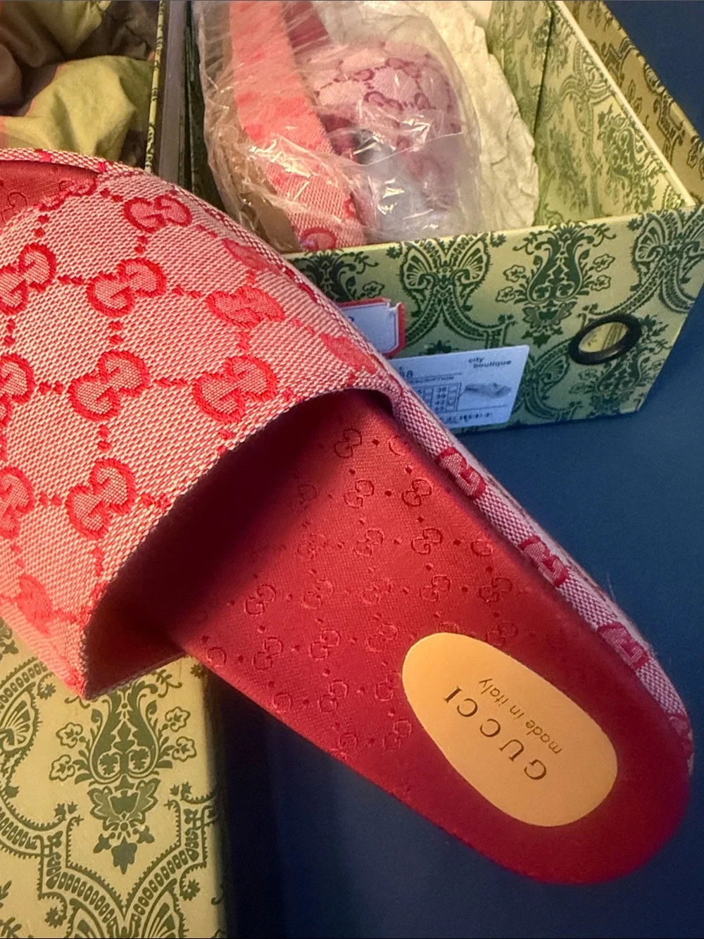 Gucci | Shoes | Pink Monogram Slide Sandals | Poshmark